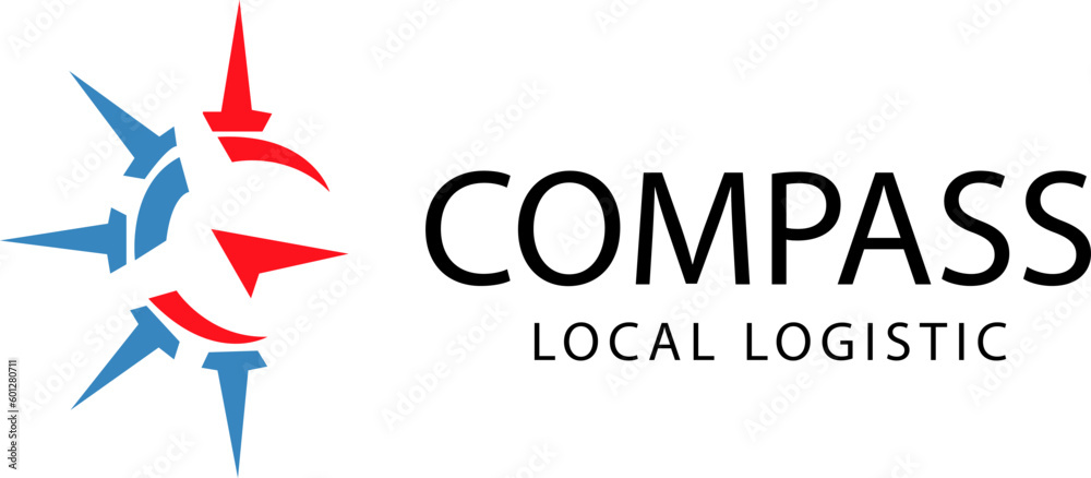 Compass. The logo design is a blend of circles with the direction of ...