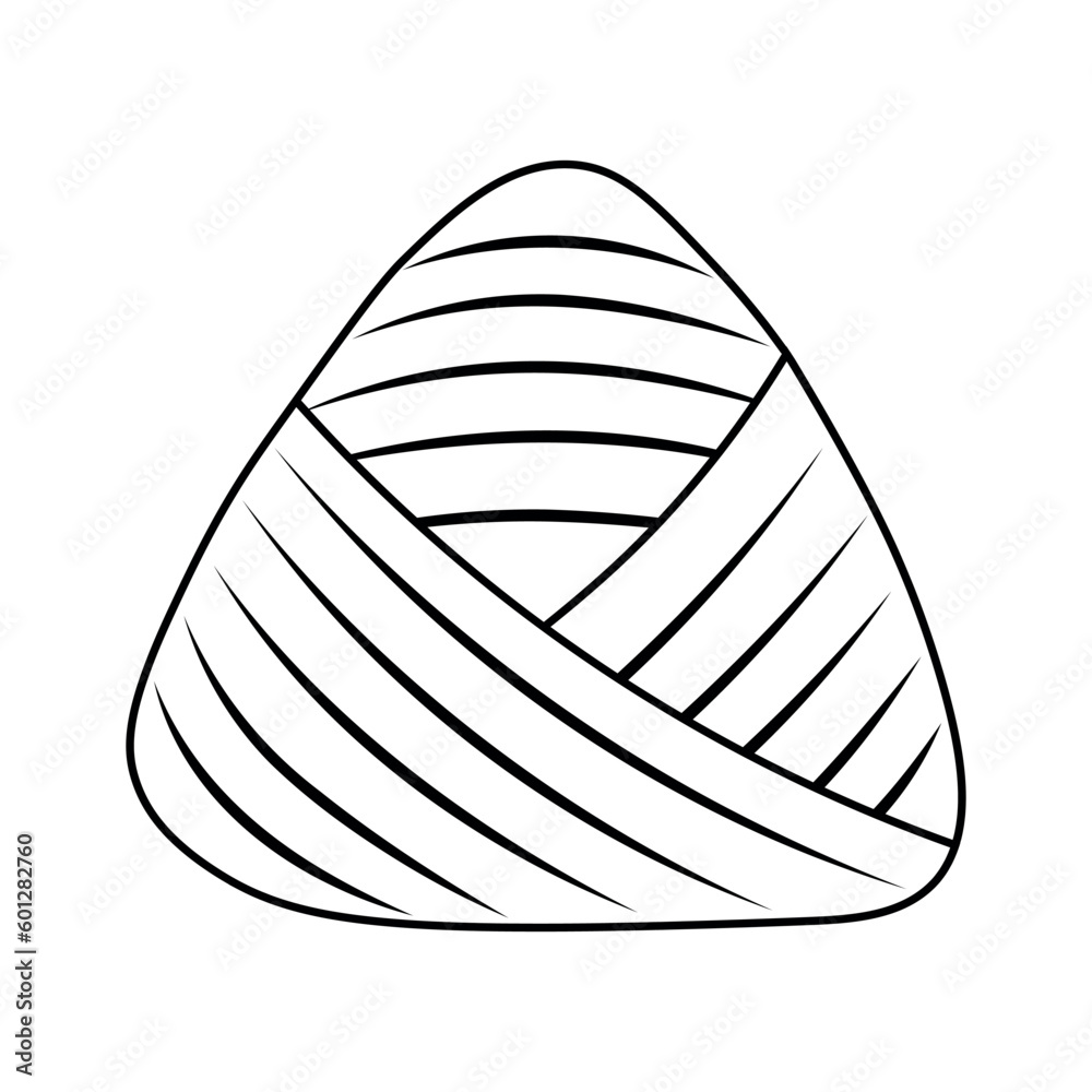 Zongzi coloring page. Traditional Chinese Dragon Boat Festival food ...