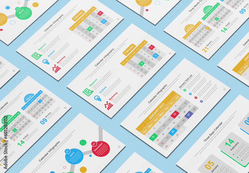 Business Annual Overview Calendar Infographics Stock Template | Adobe Stock