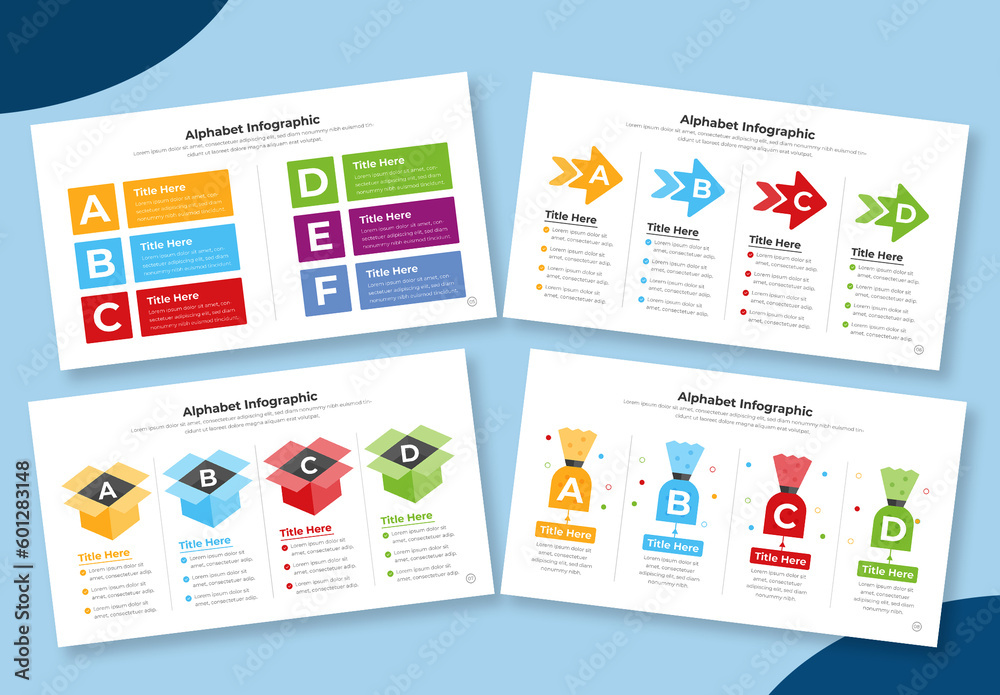Info Chart Infographic Layout with Alphabet Accents Stock Template ...