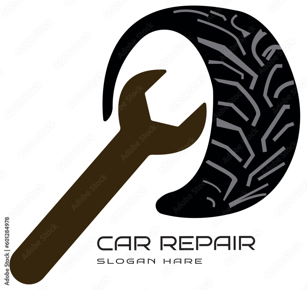 Car service graphic icon. Symbol of service station. automotive parts ...