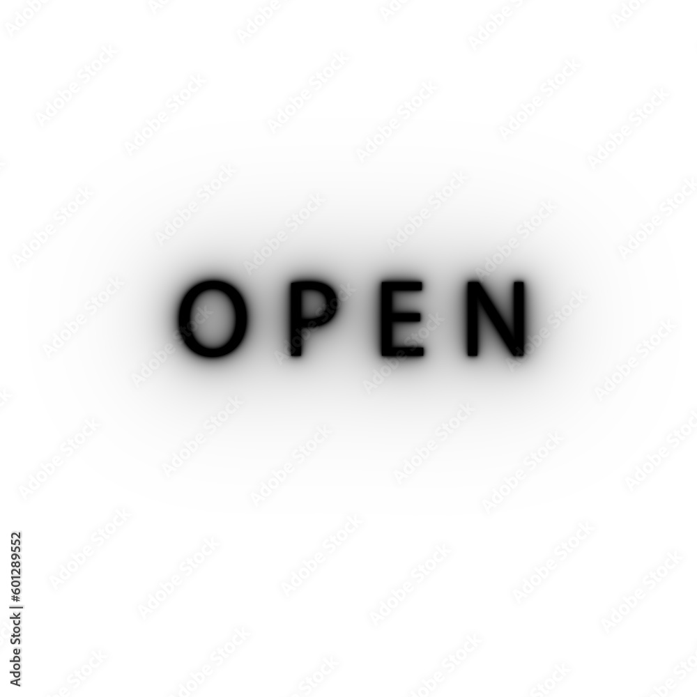 Black color text on a transparent background - OPEN Stock Illustration ...