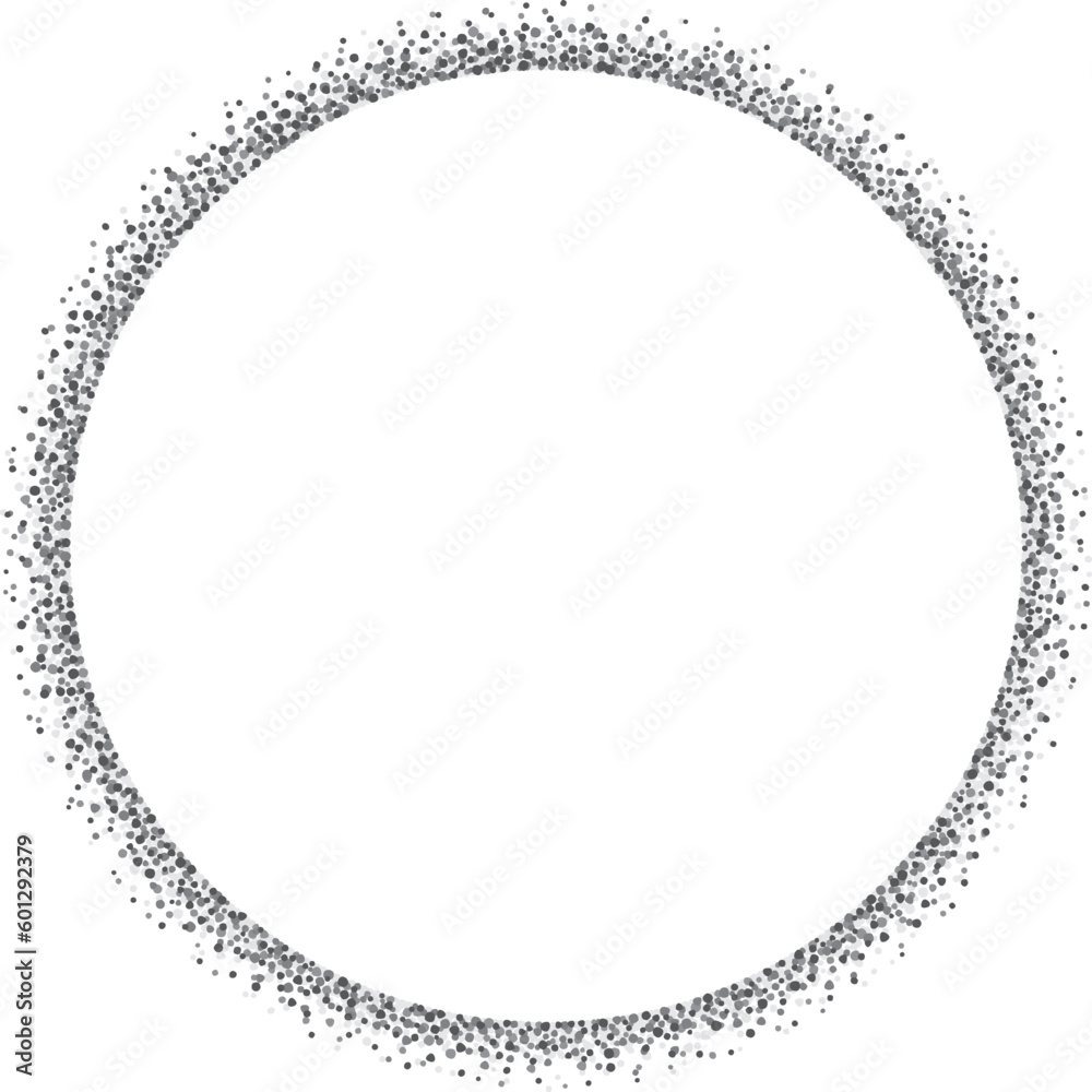 Circle border with small fading dots, gray. A circular border to use as ...