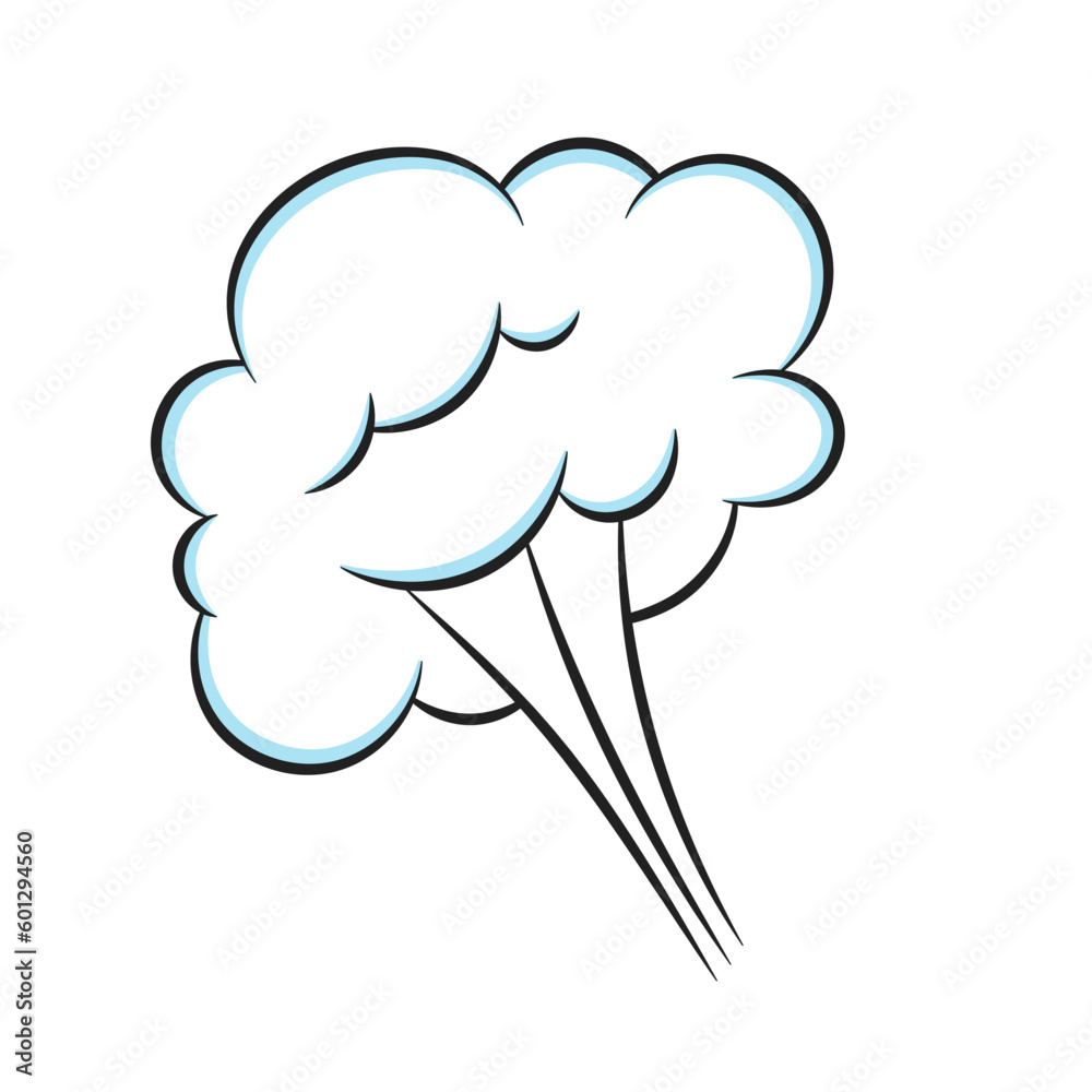 Fart smoke smelling cloud pop art comic book cartoon flat style design ...