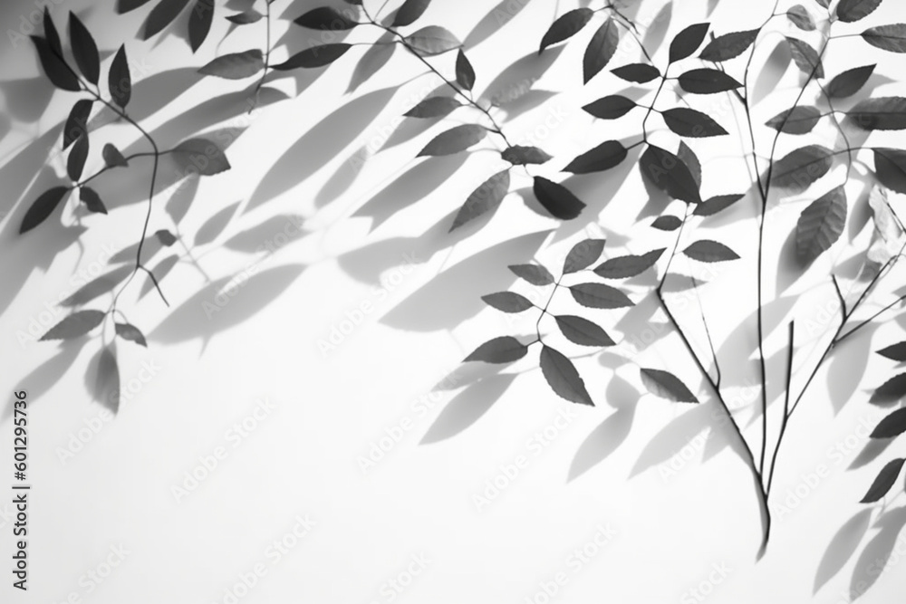 Abstract gray shadow background of natural leaves tree branch falling ...