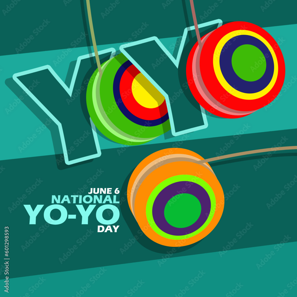 A childhood toy called Yo-Yo with bold text on dark turquoise ...