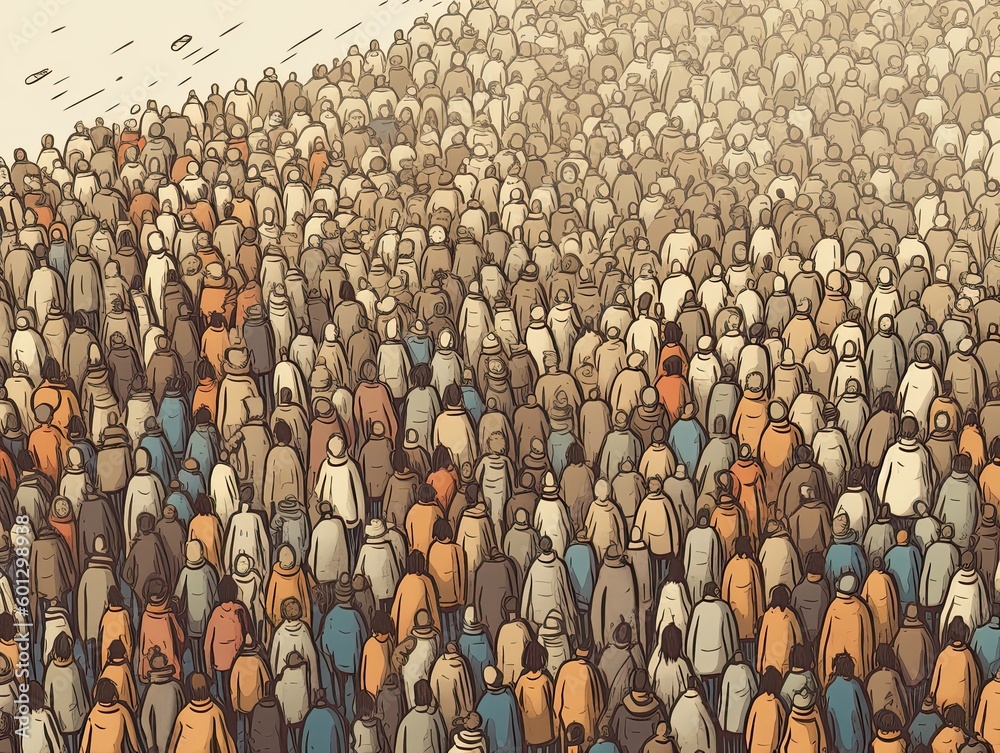 Generative AI illustration of abstract background with many different ...