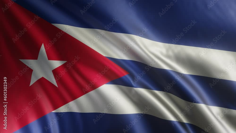 Cuba Flag Seamless Looping Background, Looped Bump Texture Cloth Waving ...