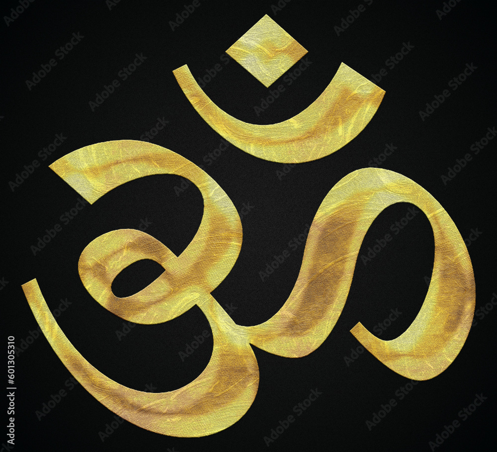"Om" Sanskrit conversation sentences word golden calligraphy design ...