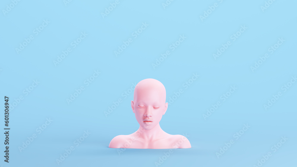 Pink Non-Binary Gender Bust Face Head Human Tranquillity Silence ...