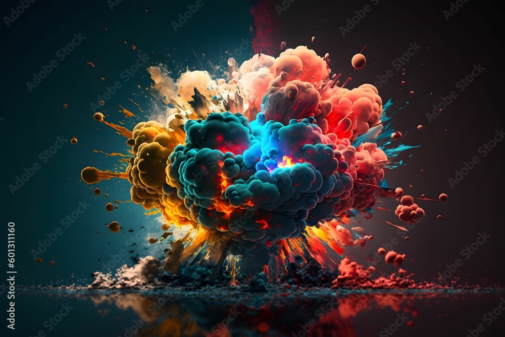 Abstract Colored background made of explosion, high detail ...