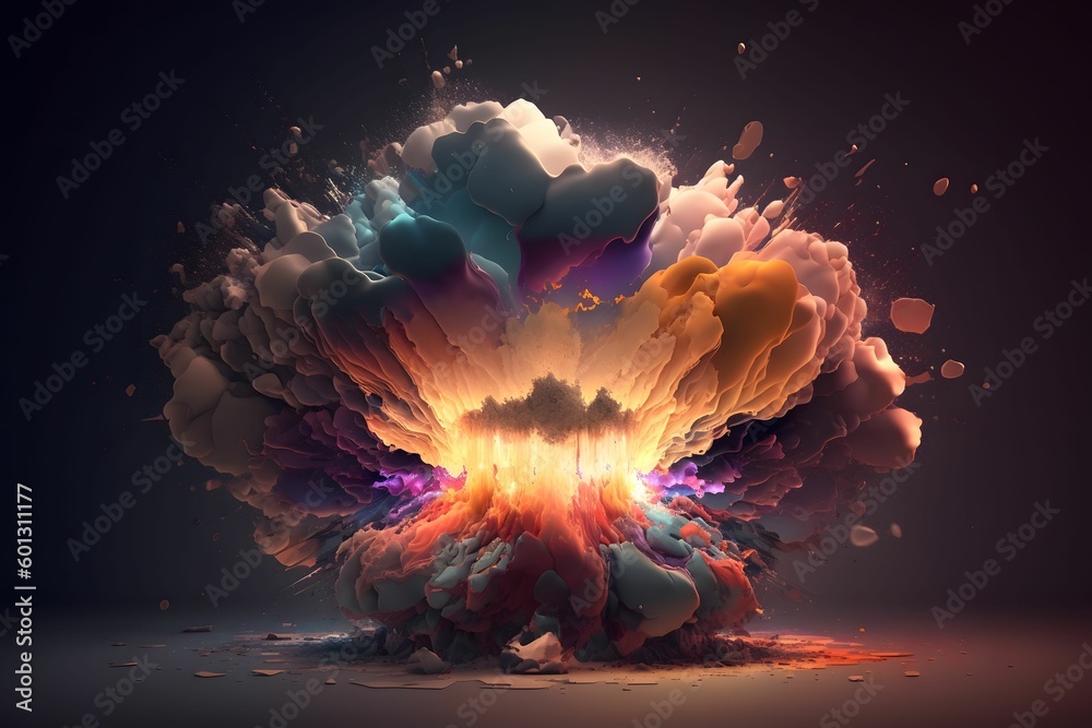 Abstract Colored background made of explosion, high detail ...