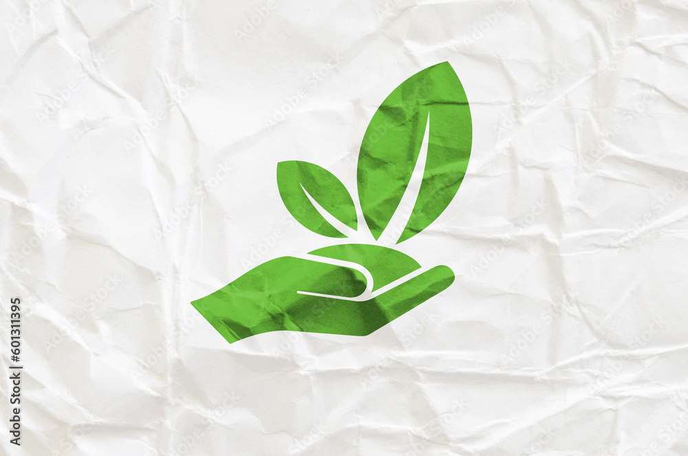 reducing CO2 emissions to stop climate change. green energy background ...
