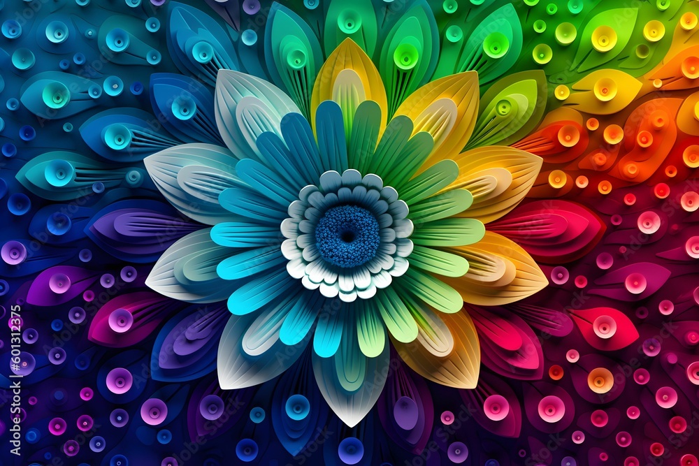 3d paper quilling sonic flowers made of digital binary barcode data ...