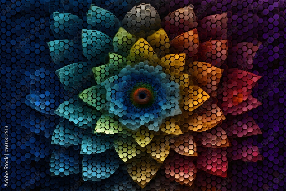 3d paper quilling sonic flowers made of digital binary barcode data ...