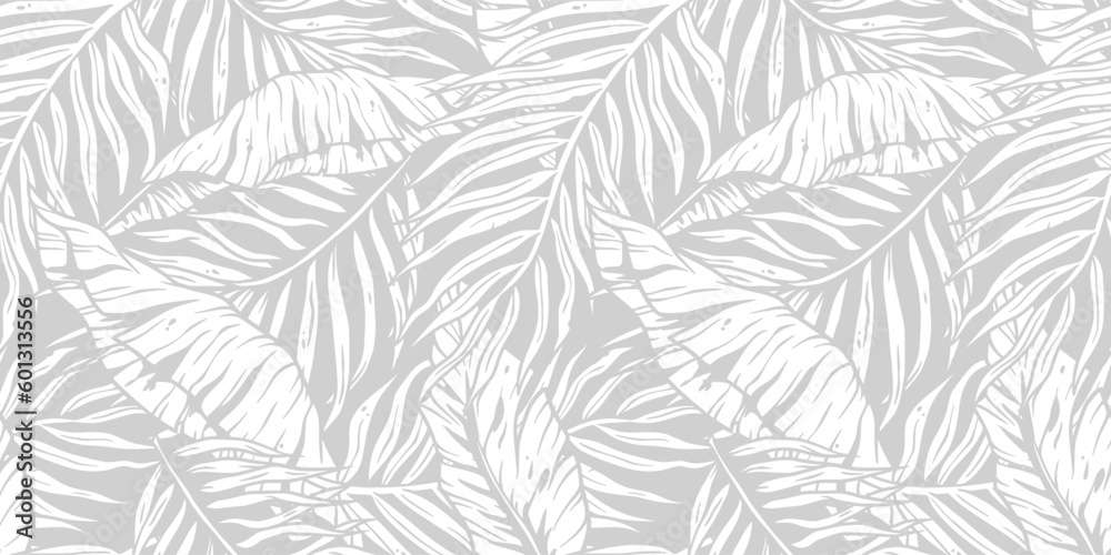 Tropical Exotic Leaves Or Plant Seamless Pattern For Summer Background