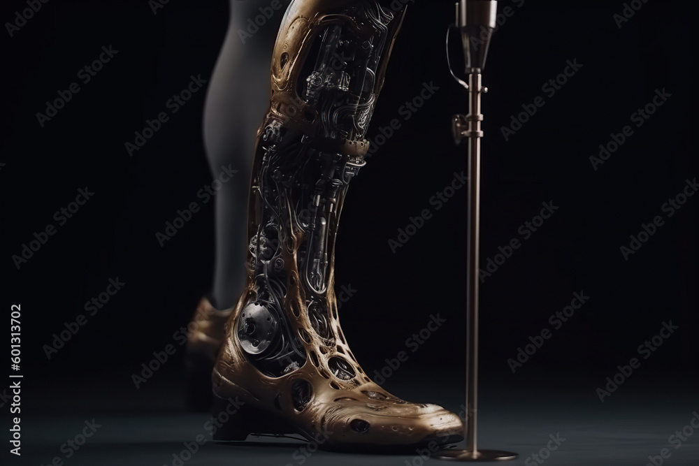 ภาพประกอบสต็อก Demonstration of modern prosthetic legs foot feet on ...