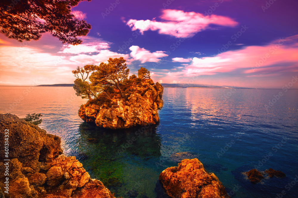 captivating summer laandscape, symbol of resort - big stone, Croatia ...