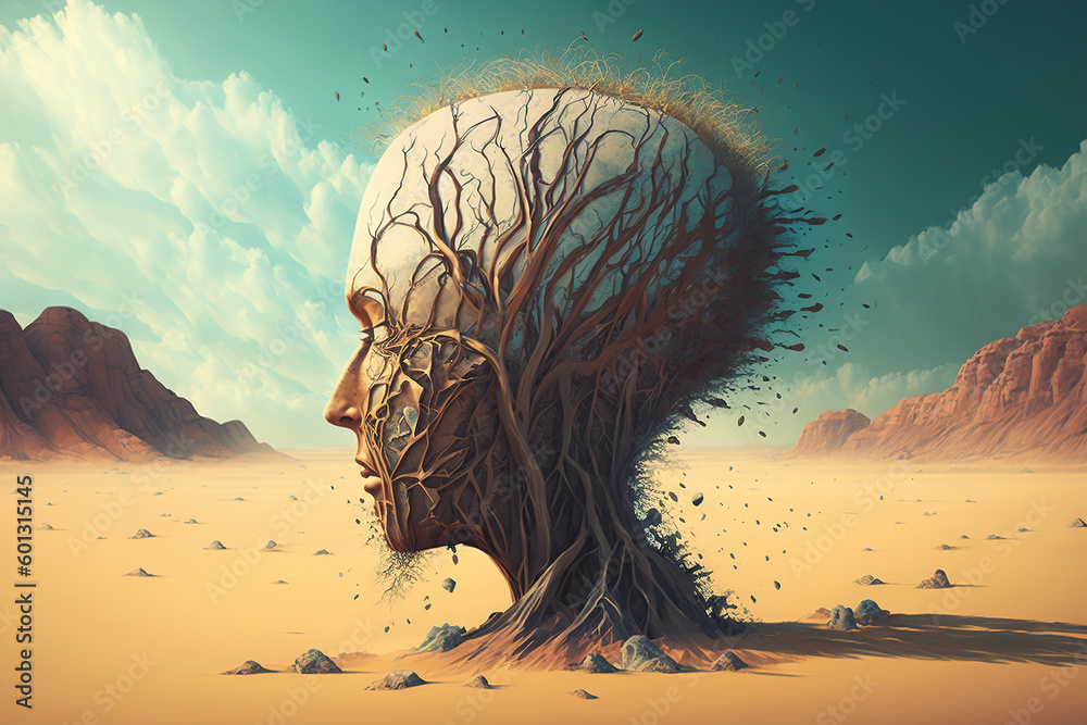 Concept art of environment, life, brain, mental health. The forest of ...
