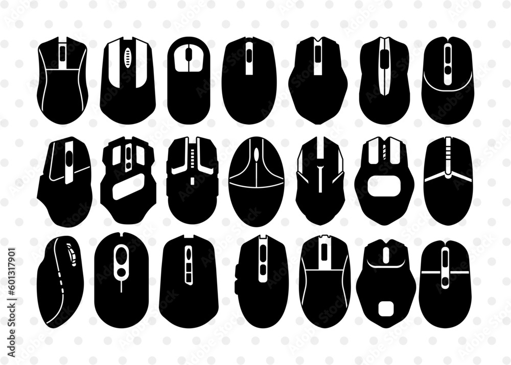 Mouse Silhouette, Mouse SVG, Computer Mouse Svg, Gaming Mouse Svg ...