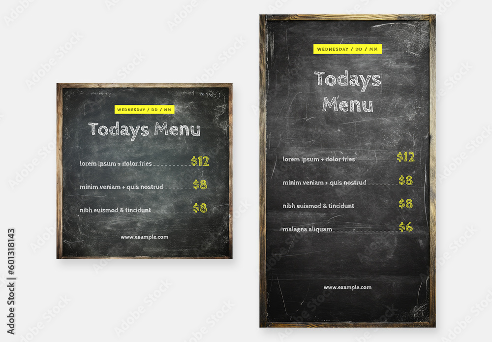 Black Chalkboard Layouts For Todays Food Menu Promotion With Chalky ...