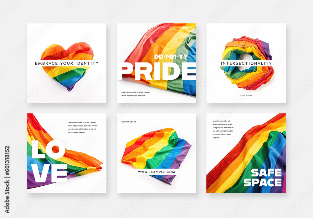 LGBTI Social Media Posts With Rainbow Flags And Generative AI Stock ...