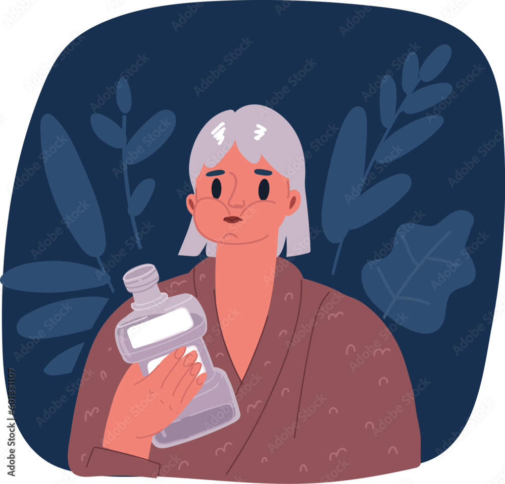Cartoon vector illustration of Daily personal care. A woman washing hes ...