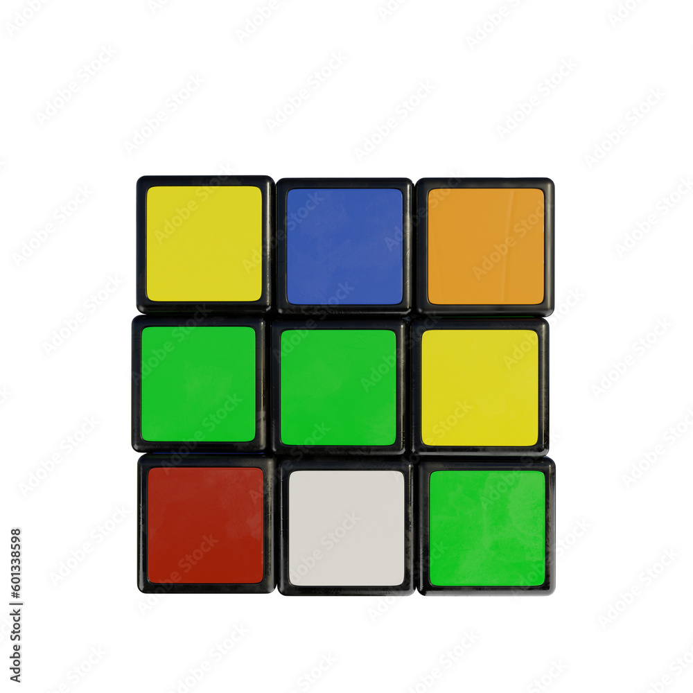 Rubik's cube, rubik's cube top view isolated, rubik's cube on white background, colorful puzzle ...