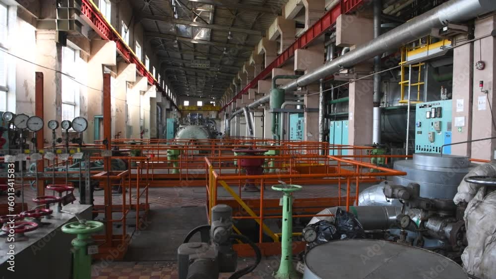 Industrial machines. Internal structure of large thermal power plant ...