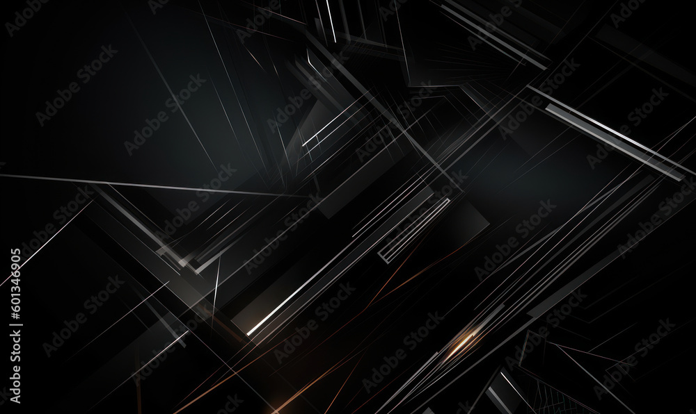Abstract black color background or wallpaper with random designs of ...