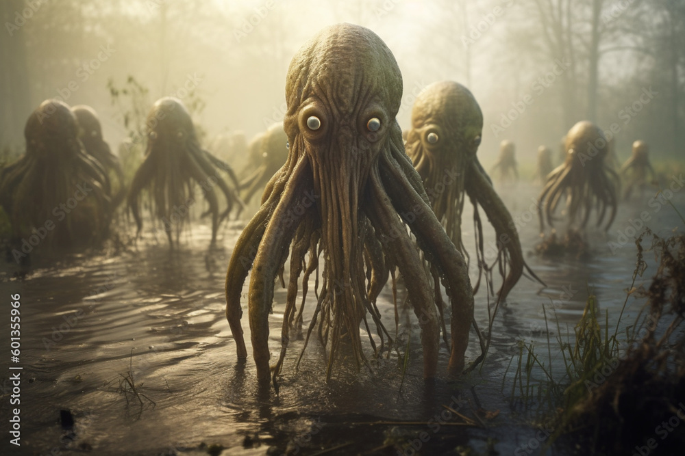 Post-apocalyptic world ruled by aliens. Futuristic fantasy. Horrible ...