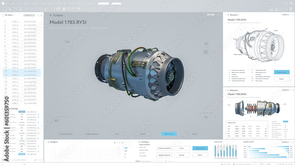 Computer CAD Software Mock-up Showing Design of Industrial Sustainable ...
