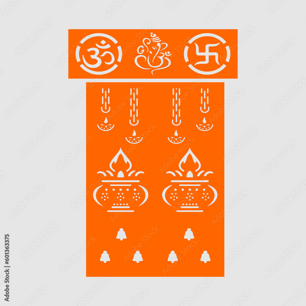 vector om jaali with a square for mandir decoration for cnc cutting ...