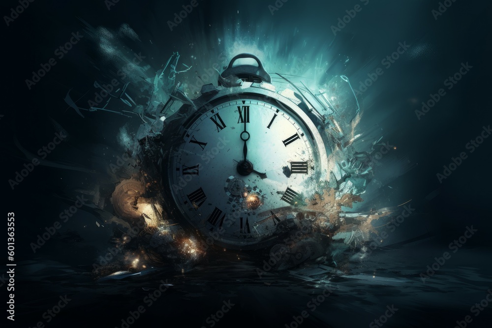 Time concept clock. Generate Ai Stock Illustration | Adobe Stock
