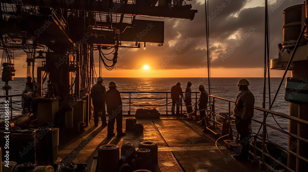 The oil rig workers are the unsung heroes of the oil industry. Captured ...