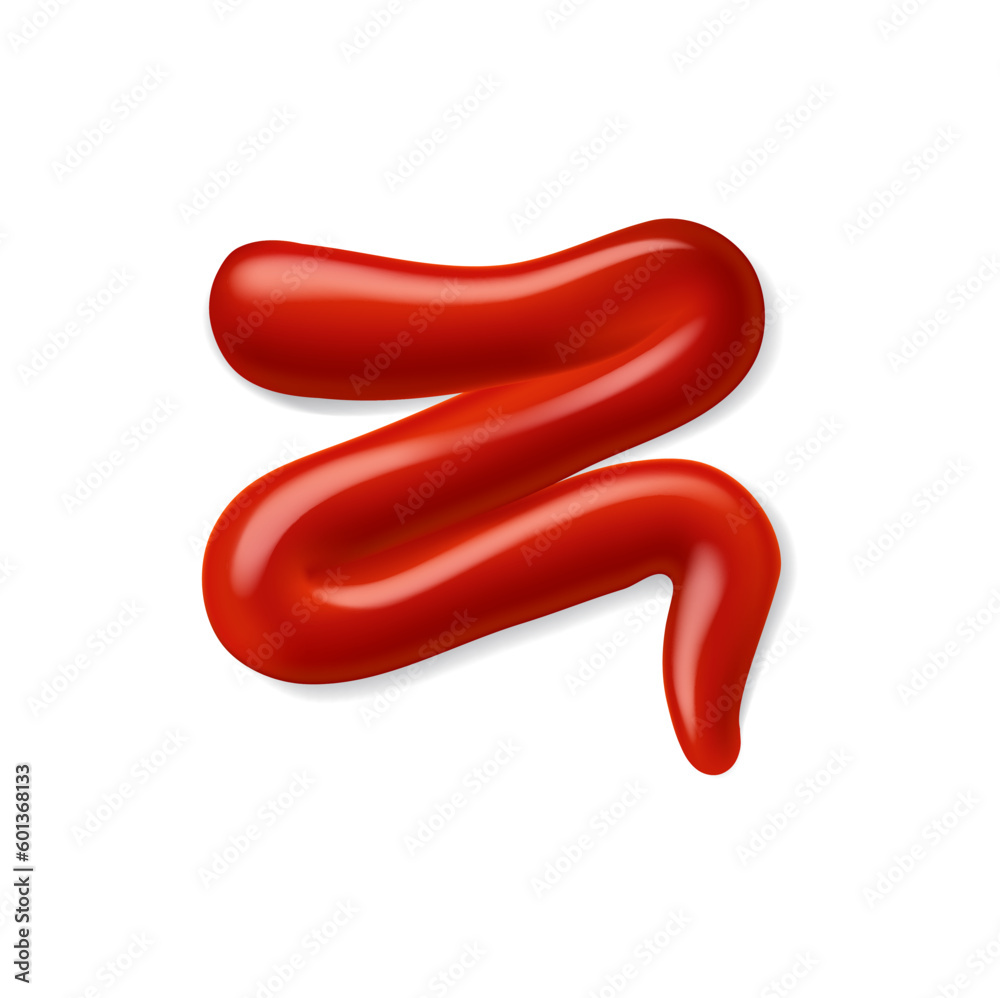 Ketchup sauce splatter, red tomato paste vector food condiment ...