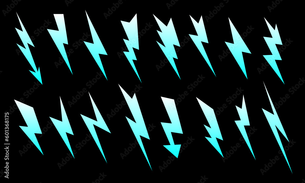 Blue light flare and flash effect. Lightning bolt strike, electricity ...