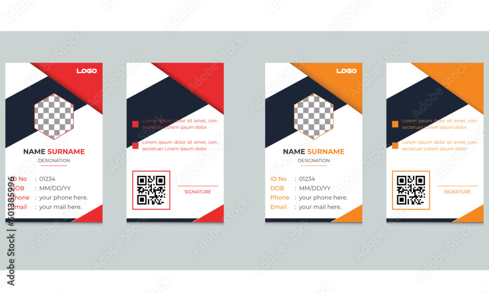 Vetor de Bundle Identity Card With Gradient Blue Navy Abstract Liquid ...