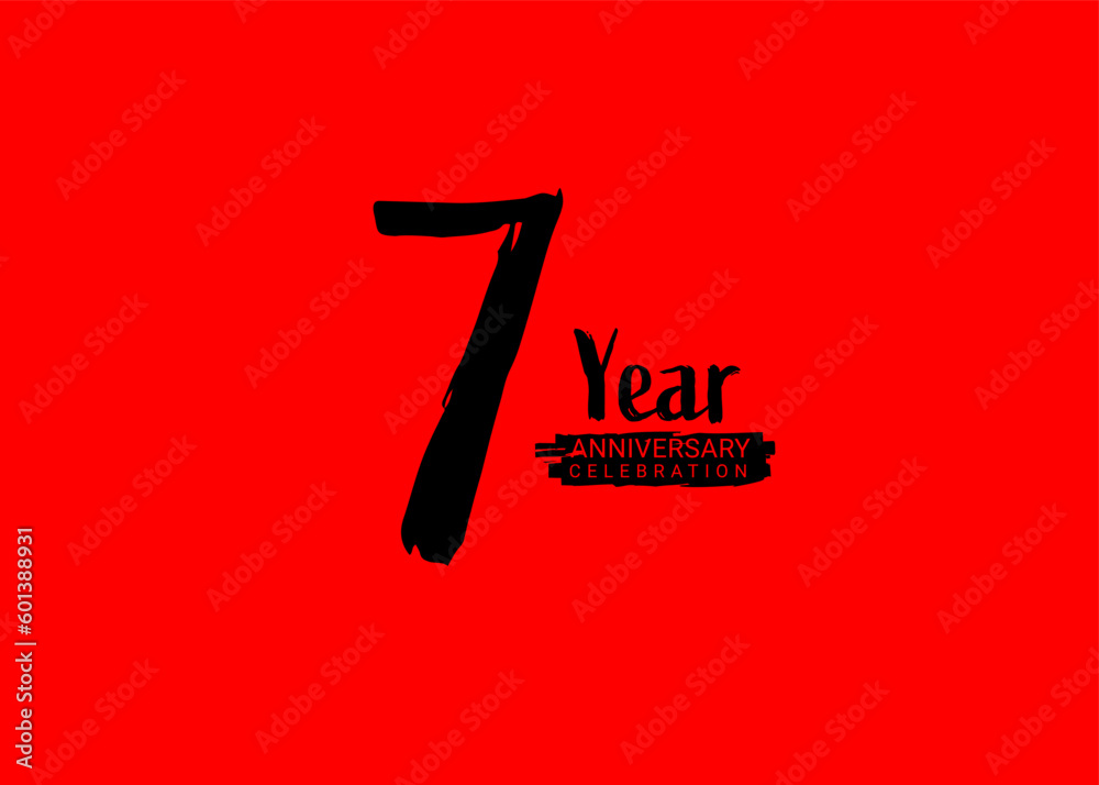 7 Years Anniversary Celebration logo on red background, 7 number logo ...