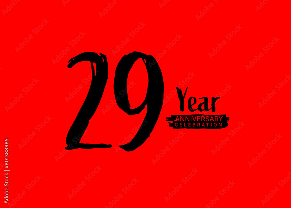 29 Years Anniversary Celebration logo on red background, 29 number logo ...
