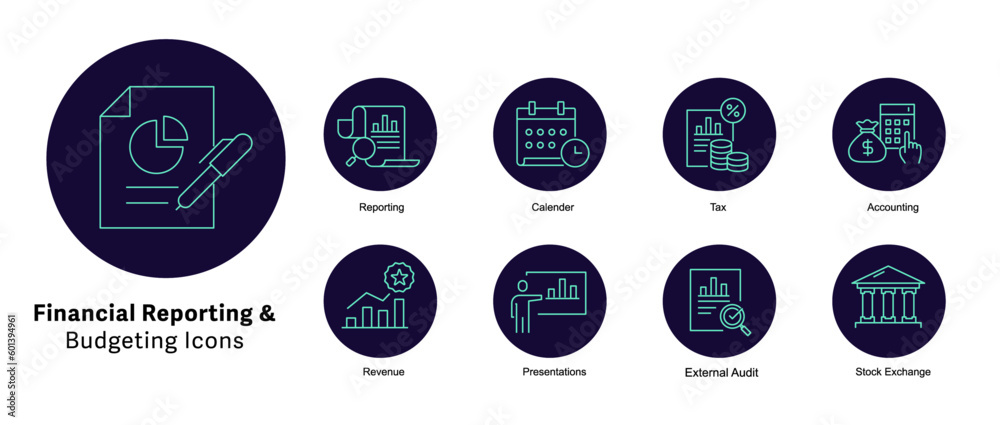 Fiscal Year Vector Icons. Financial year vector icons. Accounting year ...