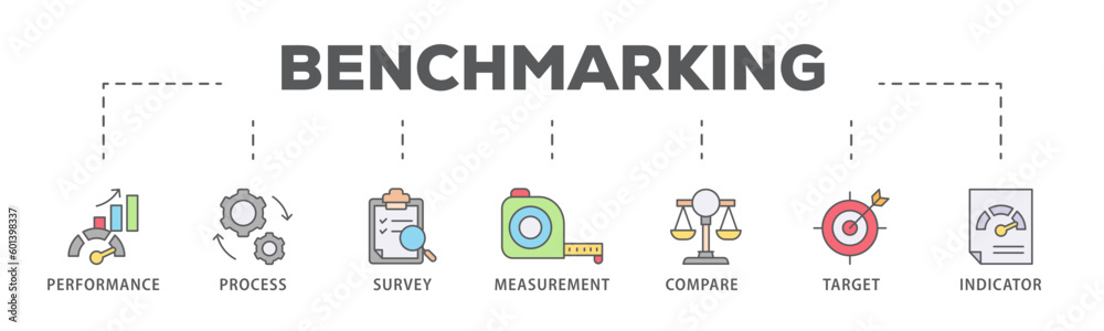 Benchmarking banner web icon vector illustration concept for the idea ...