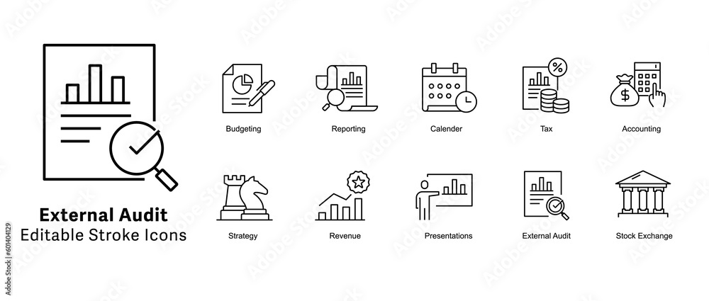 External Audit Vector Icons. Audit report vector icons, Compliance ...