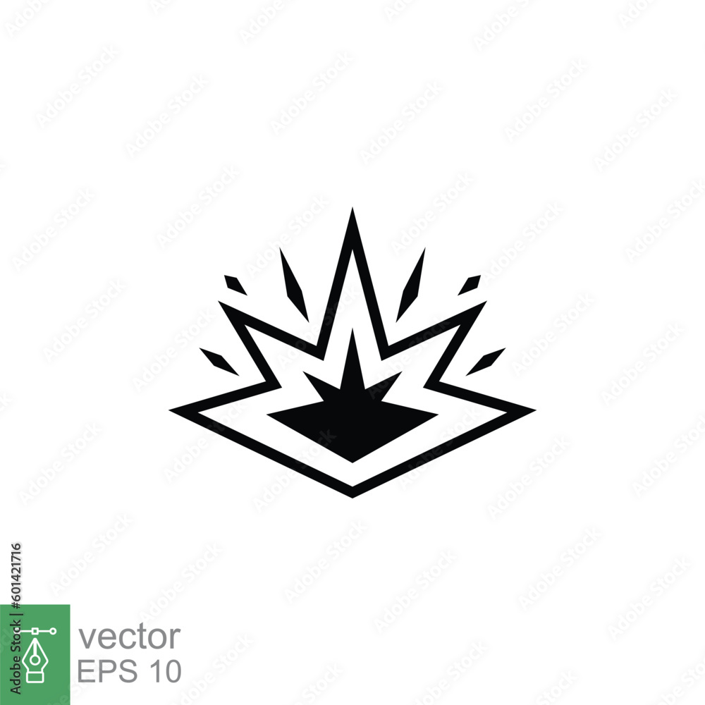 Explosion icon. Simple outline style. Blast, dynamite, fire, spark ...