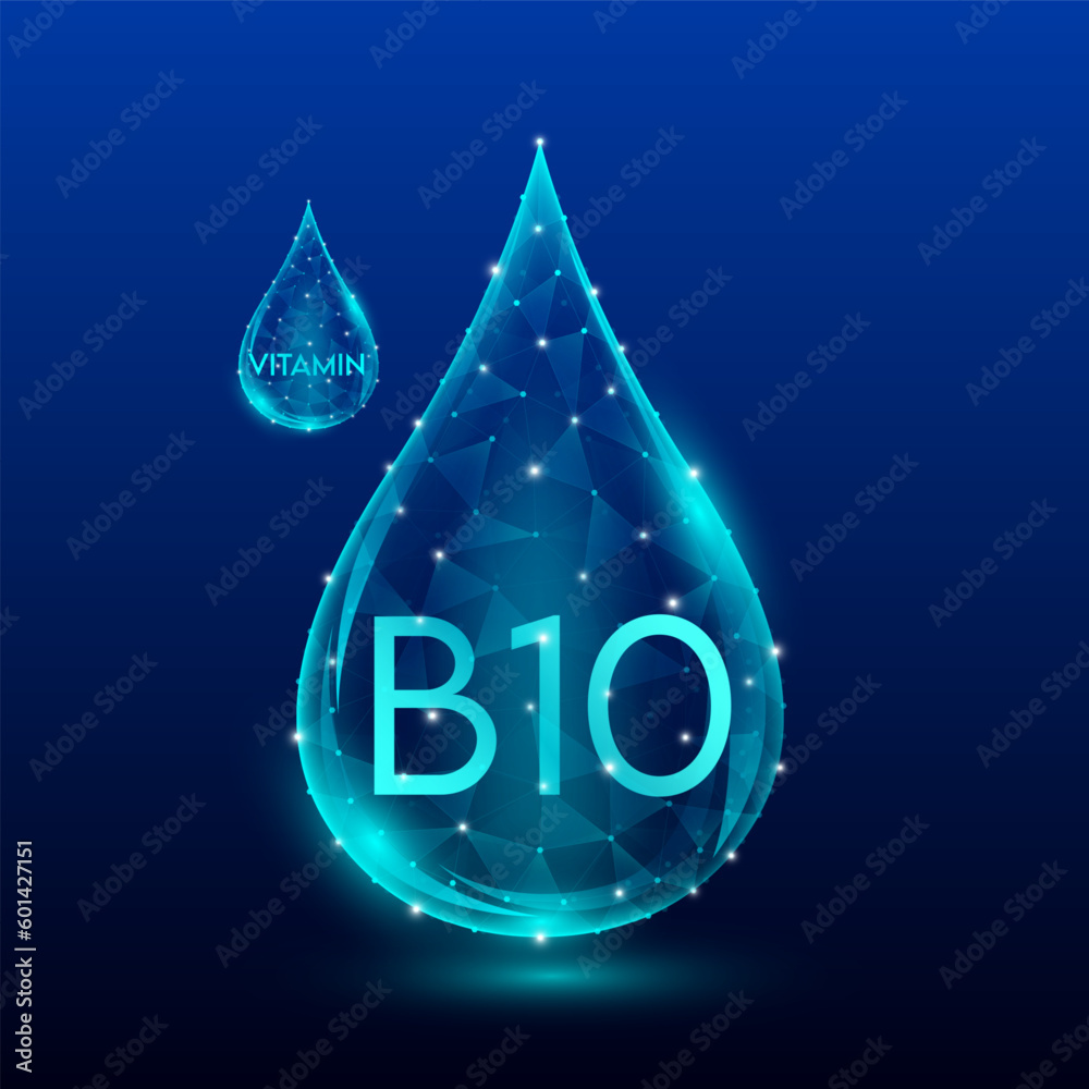 Vitamins complex skin care anti aging. Vitamin B10 drop blue ...