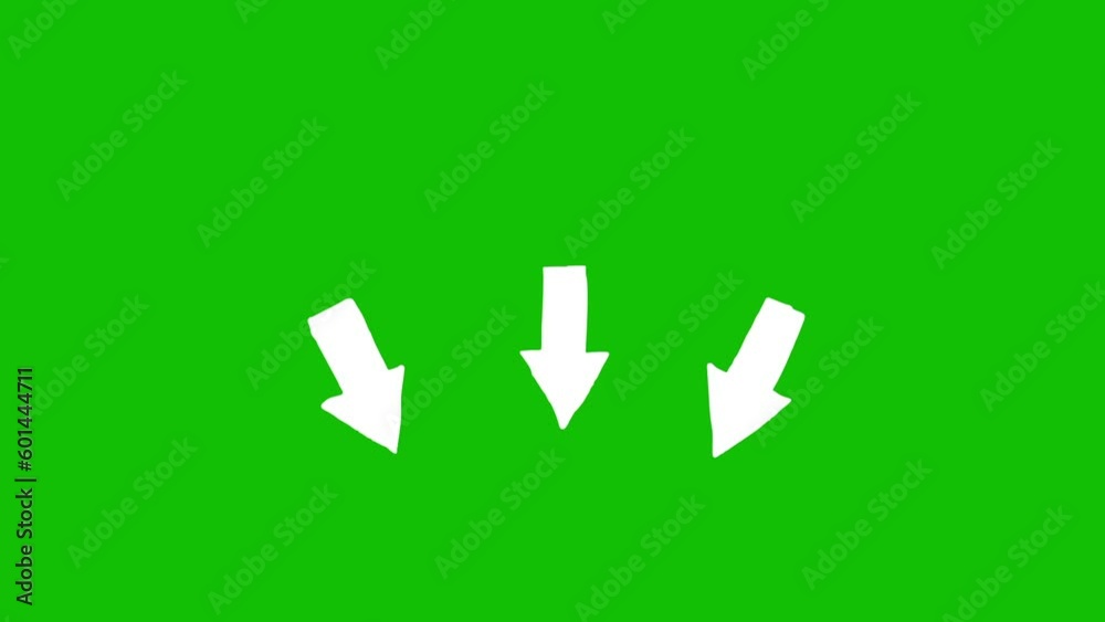Animated White Arrow on Green Screen. Hand Drawn Doodle Arrows ...