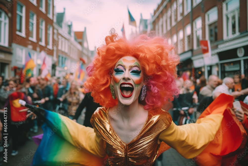 Beautiful Generative AI Drag Queens at LGBTQ Gay Pride Parade in ...