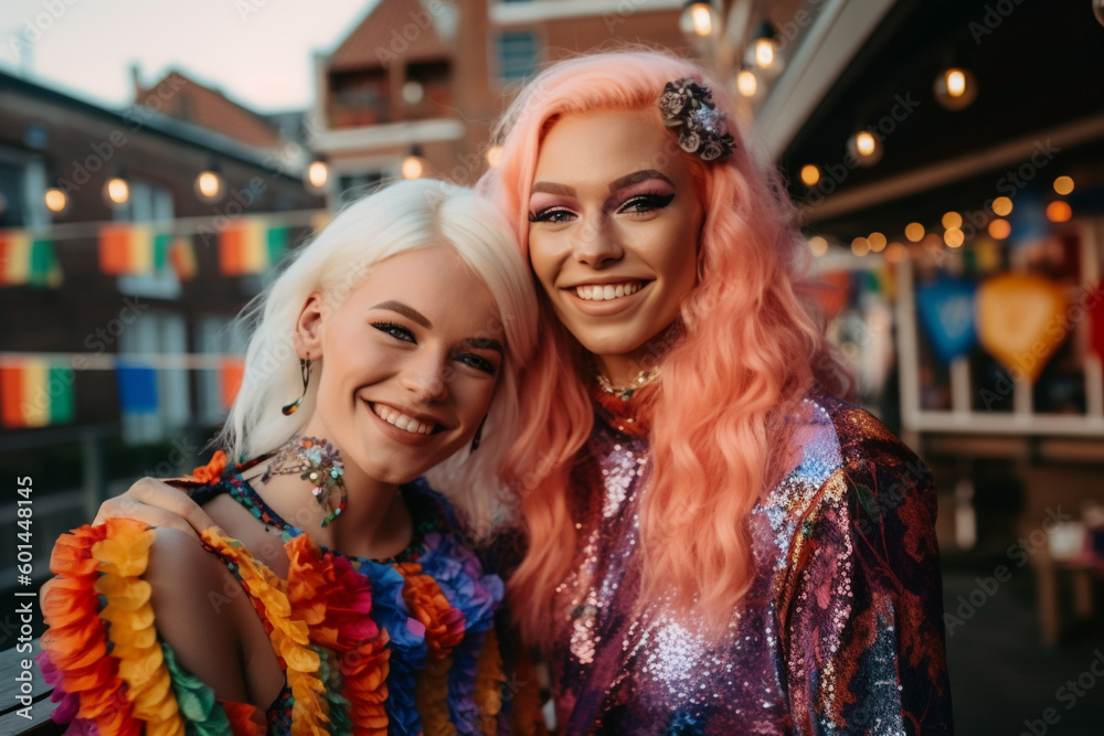 Beautiful Generative AI Drag Queens at LGBTQ Gay Pride Parade in ...