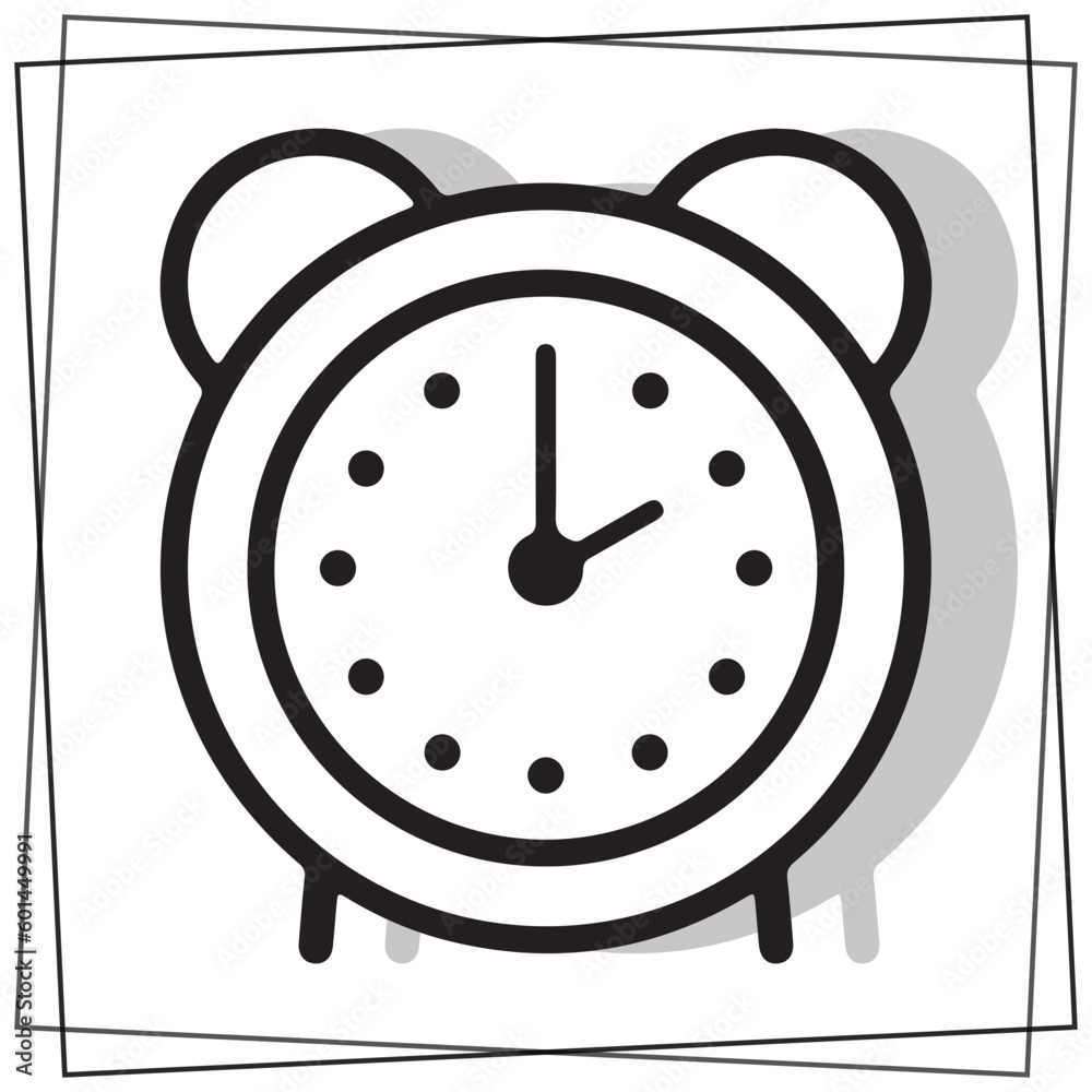 Vecteur Stock Analog Clock Silhouette, cute Analog Clock Vector ...