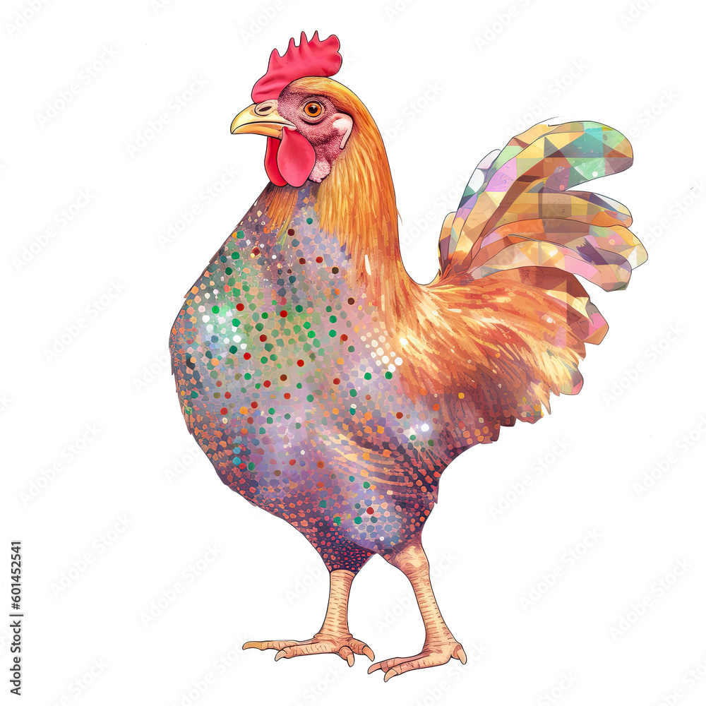 Disco Chicken Transparent Background Generative AI Illustration Stock ...
